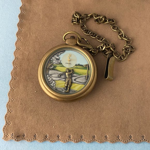 Fossil | Accessories | Vintage Fossil Limited Edition Golf Pocket Watch ...